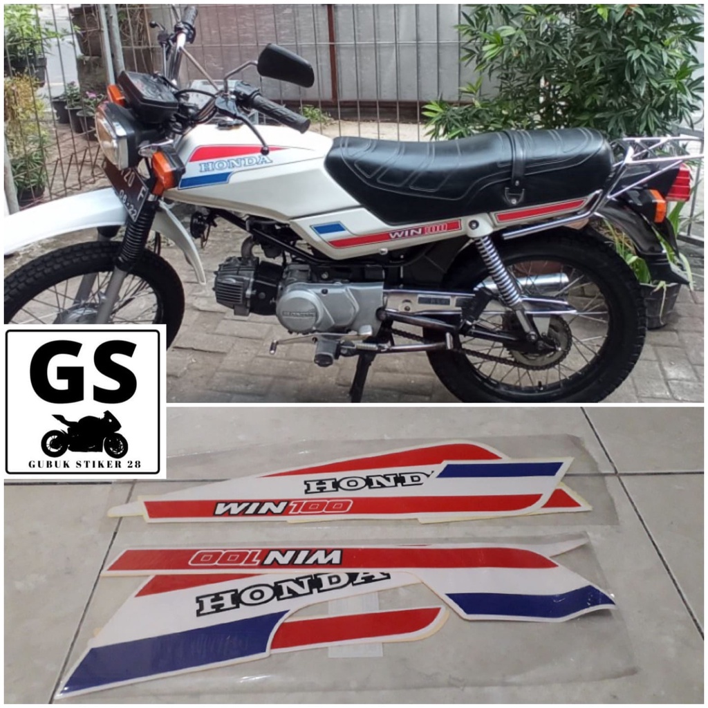 Jual STRIPING STIKER LIS BODY MOTOR HONDA WIN 100 TAHUN 1981 BIRU PUTIH ...