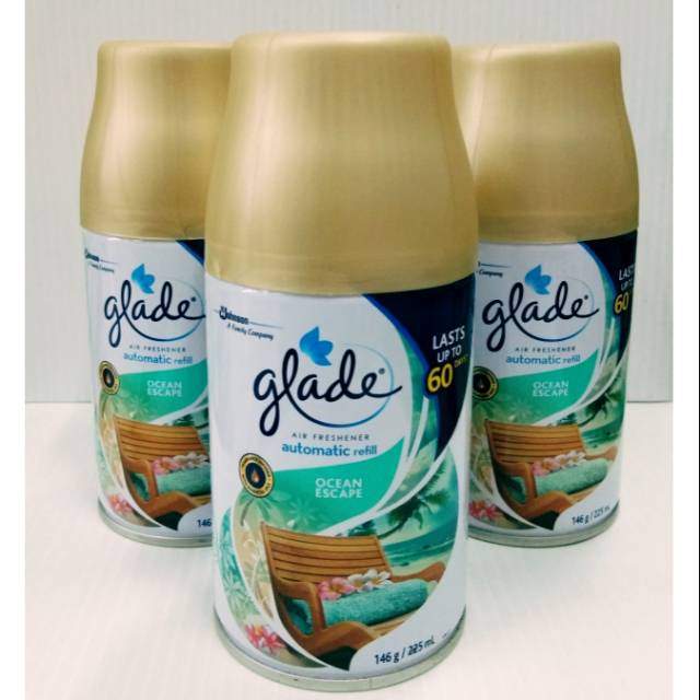 Jual GLADE PENGHARUM RUANGAN REFILL AIR FRESHENER AUTOMATIC SPRAY OCEAN ESCAPE 225ML | Shopee ...