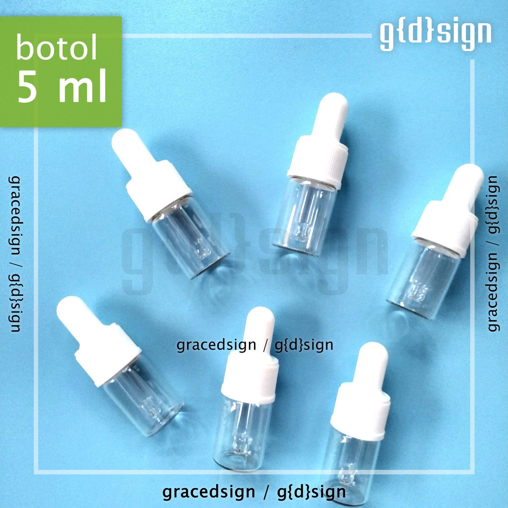 Jual Botol Pipet Kaca Bening Tutup Karet 5ml / Glass Bottle Pipette 5 ...