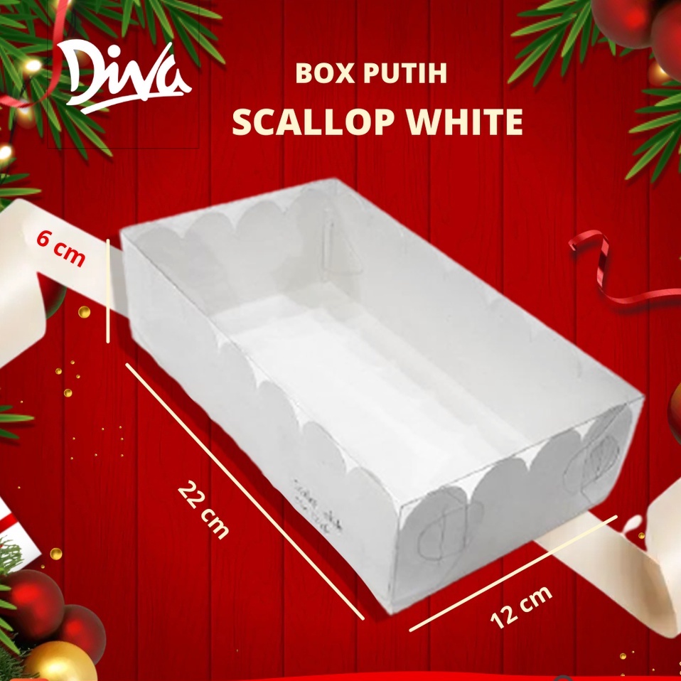 Jual Box Putih Scallop White Premium 22 x 12 x 6 cm / Box Makanan ...