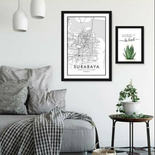 Jual FRAME KAYU PETA NGANJUK + FRAME DAUN | Shopee Indonesia