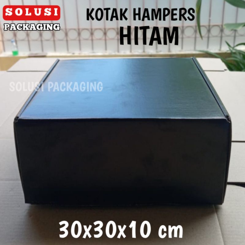 Jual 10 pcs KOTAK HITAM 30x30x10 cm KARDUS PIZZA BOX KADO HAMPERS ...
