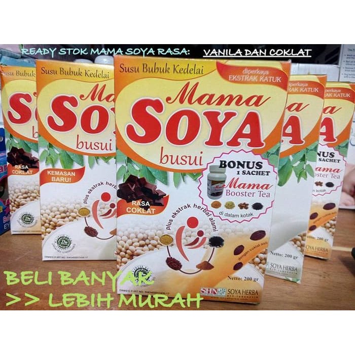 Jual MAMA SOYA PELANCAR ASI , minuman untuk busui exstra daun katuk ...