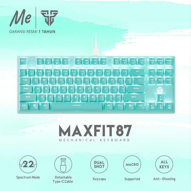 Jual Keyboard Gaming Fantech MAXFIT87 MK856 Mint Edition TKL Mechanical ...