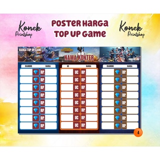 Jual Poster Top Up Game Poster Konter Daftar Harga Top Up Game | Shopee ...