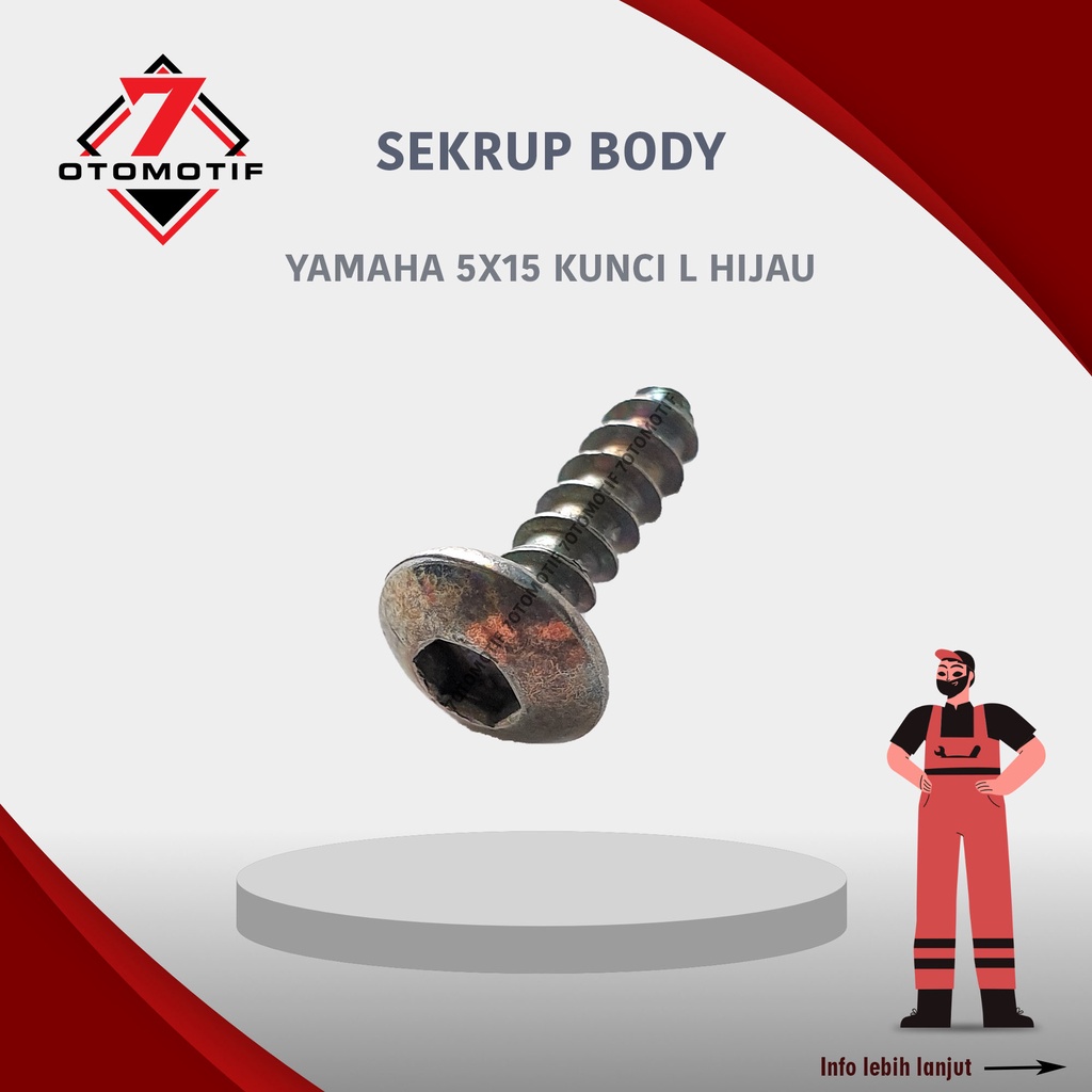 Jual Sekrup Baut Body Yamaha 5x15 Kunci L Hijau | Shopee Indonesia