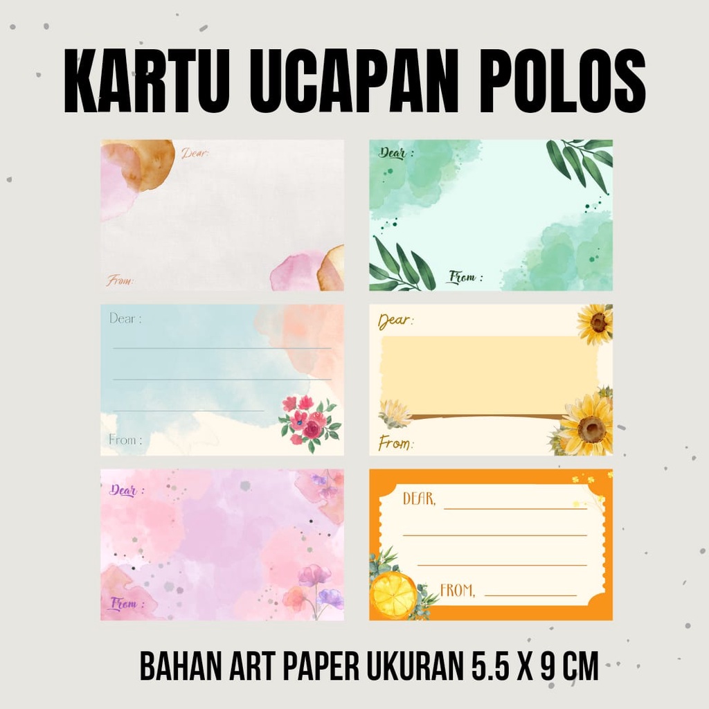 Jual Kartu Ucapan Polos Kosong Blank Greeting Card Gift Cards Aesthetic ...