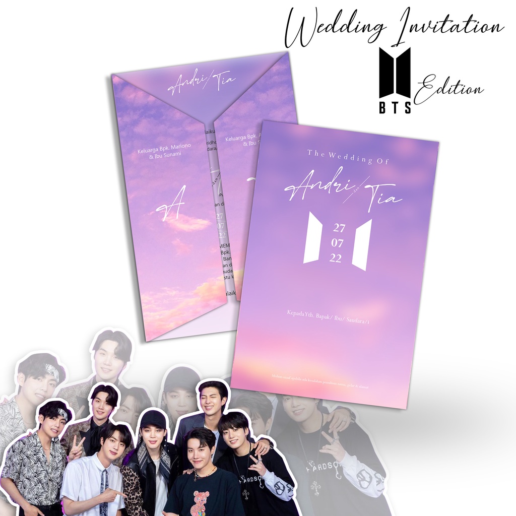 Jual undangan pernikahan tema BTS undangan army undangan kekinian ...