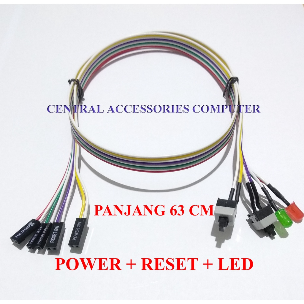Jual Kabel Tombol Switch Power Reset Front Panel LED Casing PC | Shopee ...