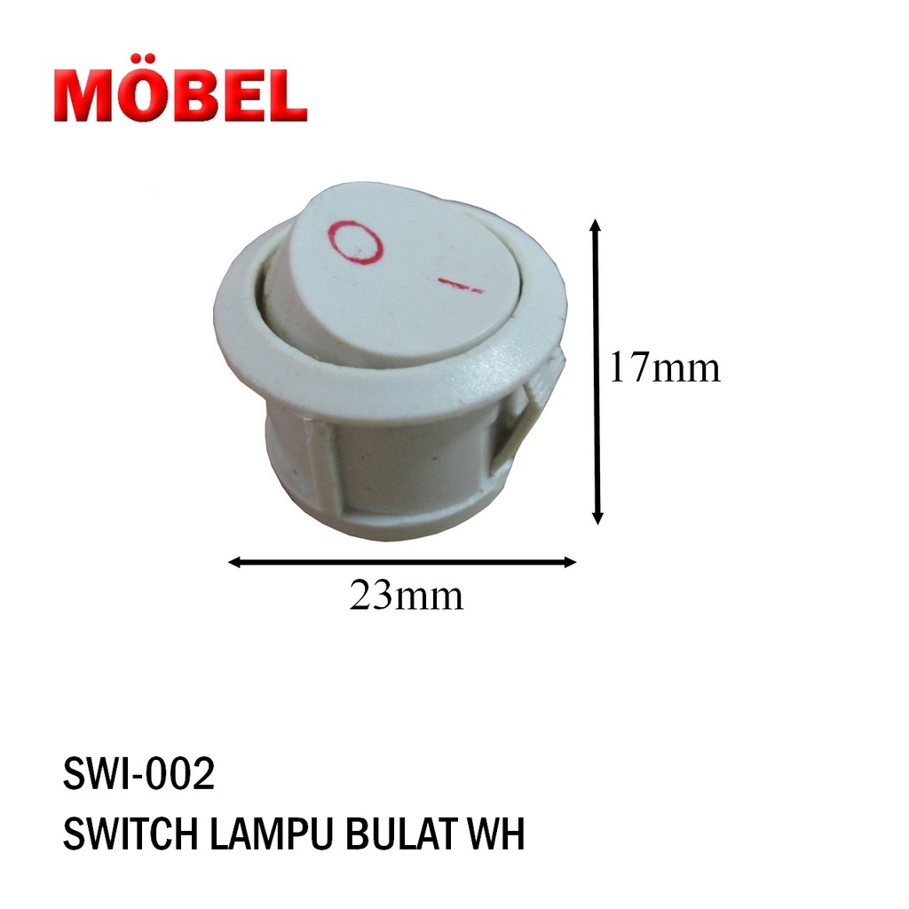 Jual Switch Lampu Bulat Saklar Sakelar Tombol On Off PUTIH 2 Pin ...