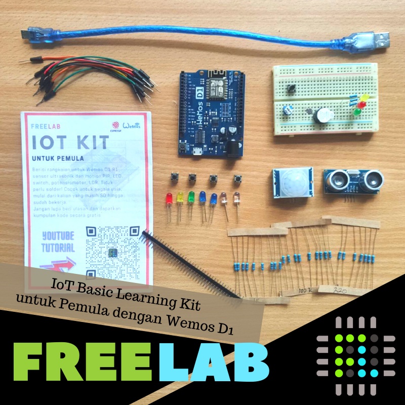 Jual IoT Basic Learning Kit u/ Pemula dg Wemos D1 + Ardu IDE + Blynk ...
