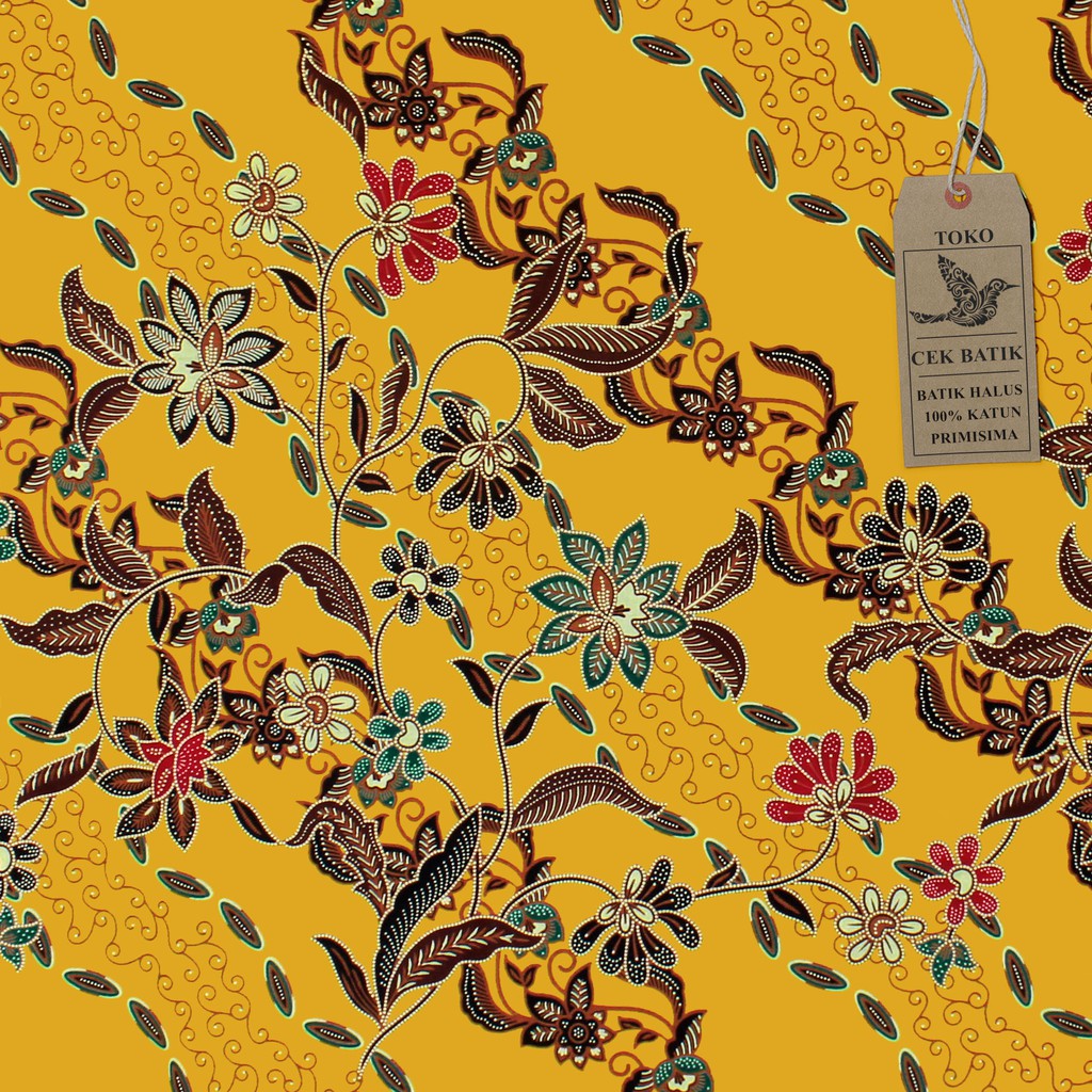 Jual kain batik - Motif Batik Bunga Liris Manis (Kuning) | Shopee Indonesia
