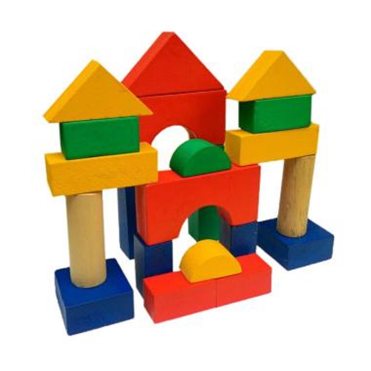 Jual Mainan Edukasi Anak Balok Kayu Wooden Block Susun Rumah dan ...