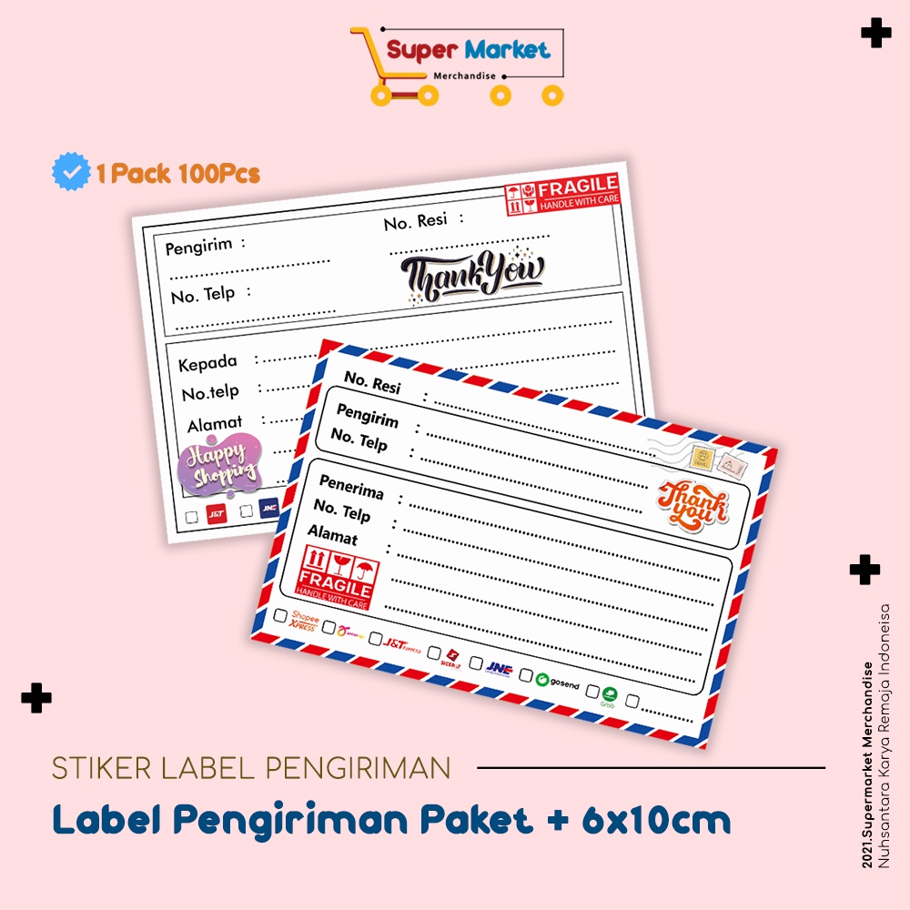Jual Stiker Pengiriman / Stiker Pengiriman Olshop / Stiker Label ...
