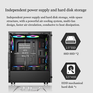 Jual Casing PC Gaming AULA PLANET FZ010 include 3 fans RGB Panoramic ...