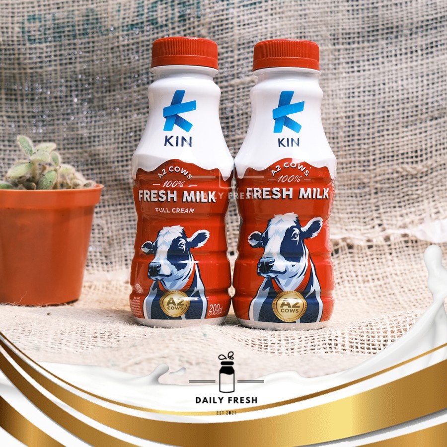 Jual KIN UHT FRESH MILK 200 ML (FULL CREAM / CHOCOLATE) SUSU UHT KIN ...