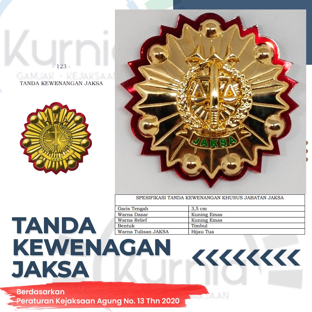 Jual TANDA KEWENANGAN JAKSA LENCANA JAKSA PIN JAKSA KEJAKSAAN RI ...