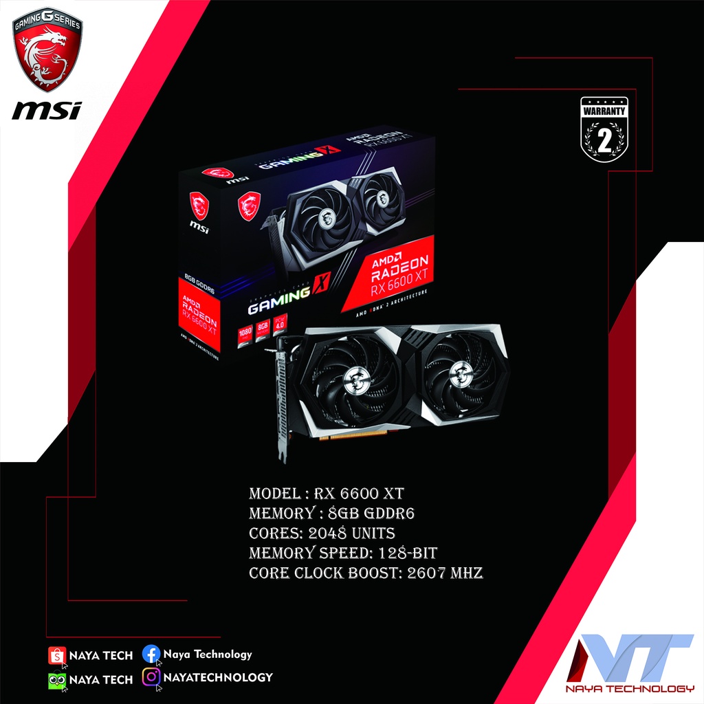 Jual MSI RX 6600 XT Gaming X | Shopee Indonesia