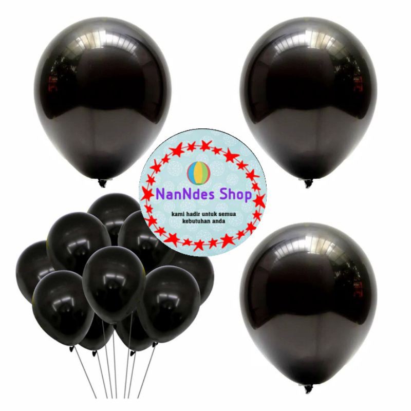 Jual Balon Metalik Hitam 12 inch - Balon Latex dekorasi- Balon Warna ...