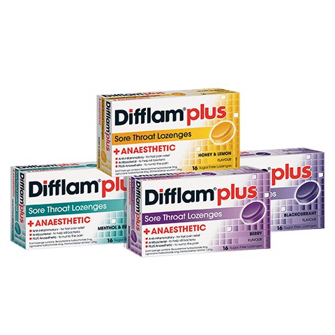 Jual DIFFLAM PLUS Sore Throat Lozenges + Anaesthetic - 16 Sugar Free ...