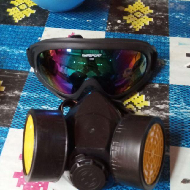 MASKER ASAP / MASKER CHEMICAL / RESPIRATOR DOUBLE DAN KACAMATA GOOGLE ...