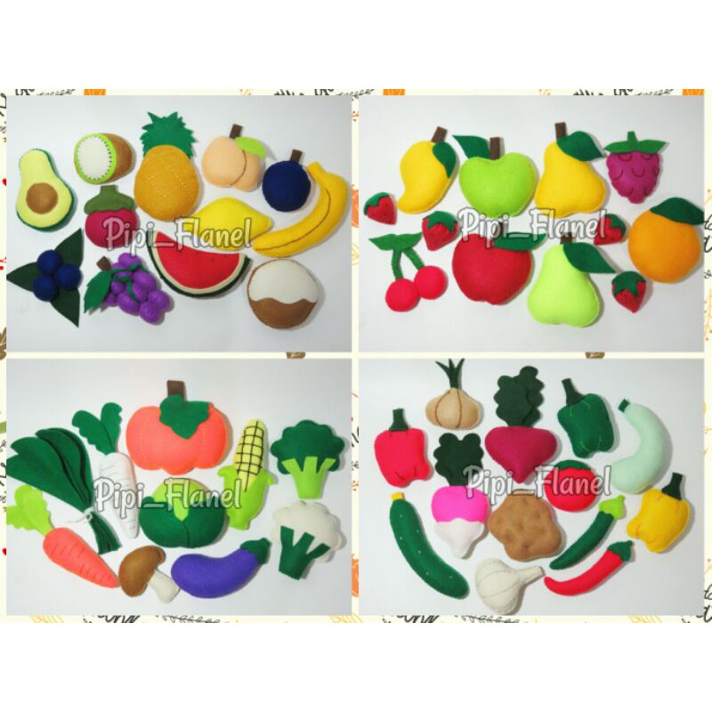 Jual Mainan Edukasi Flanel Replika Buah-buahan (Satuan/ecer) Indonesia|Shopee Indonesia