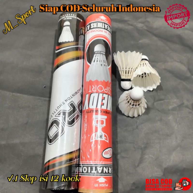 Jual SHUTTLECOCK/KOK BULU TANGKIS/KOK BADMINTON MEIDY ISI 12 Kock ...