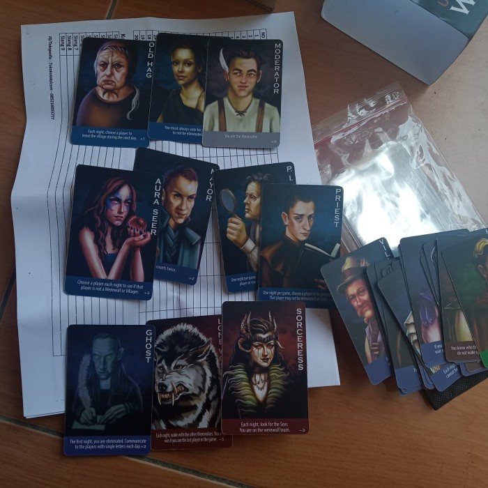 Jual Ds202D Warewolf Games Ultimate Edition40 Kartu Mafia Game Board ...