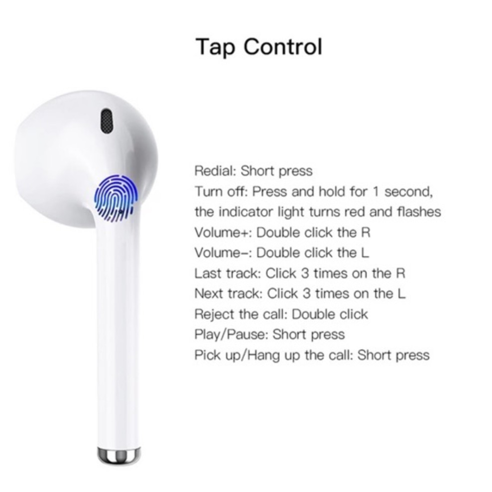 1 CIJI TWS Headset Bluetooth 5.0 i12 Inpods Metal Super Bass Wireless ...