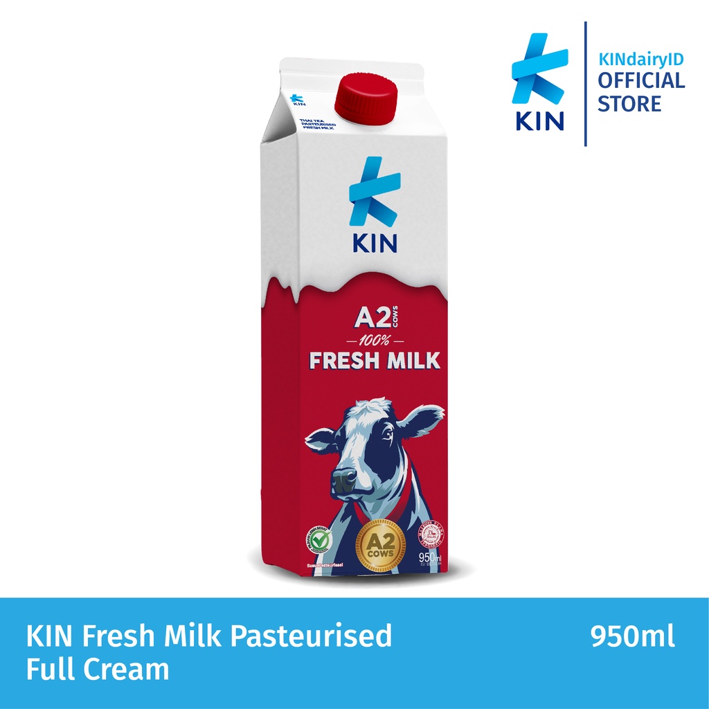 Jual KIN Pasteurised Fresh Milk Full Cream 950ml Indonesia|Shopee Indonesia