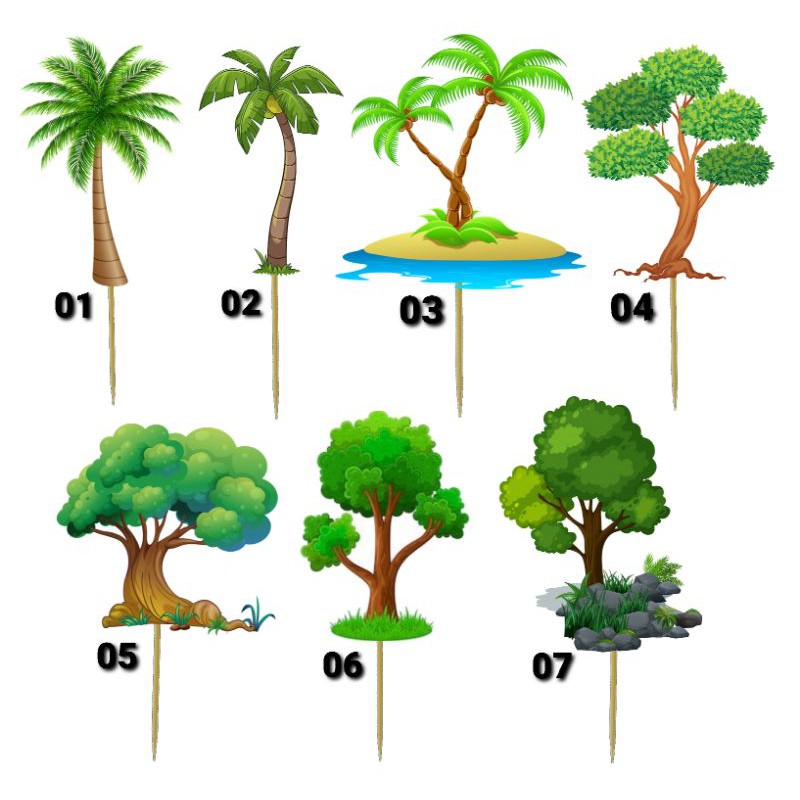 Jual Topper Cake/Cupcake, Hiasan Kue Ulang Tahun, Motif Pohon | Shopee ...