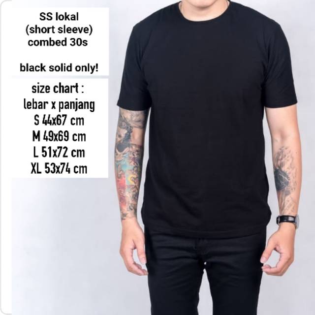 Jual Baju polos kaos polos lengan pendek SS combed 24s BLACK SOLID ... Jual Baju polos kaos polos lengan pendek SS combed 24s BLACK SOLID ...
