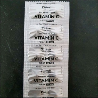 Jual Vitamin C 50mg Triman (1 box isi 10 Strip) | Shopee Indonesia