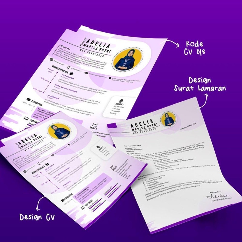 Jual Template CV Siap Edit 100% dengan Ms.Word - JagoBikinCV Kode 018 | Shopee Indonesia