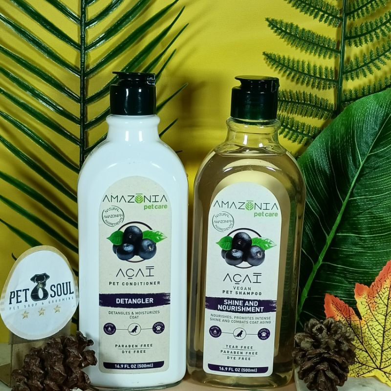 Jual Amazonia Pet Care Vegan Acai Shampoo 500ml & Acai Conditioner ...