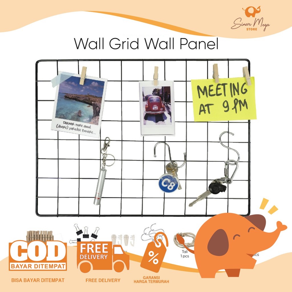 Jual Joyko Hijang Wire Grid Wall Panel WGWP-670 / Kawat Jaring Hiasan ...