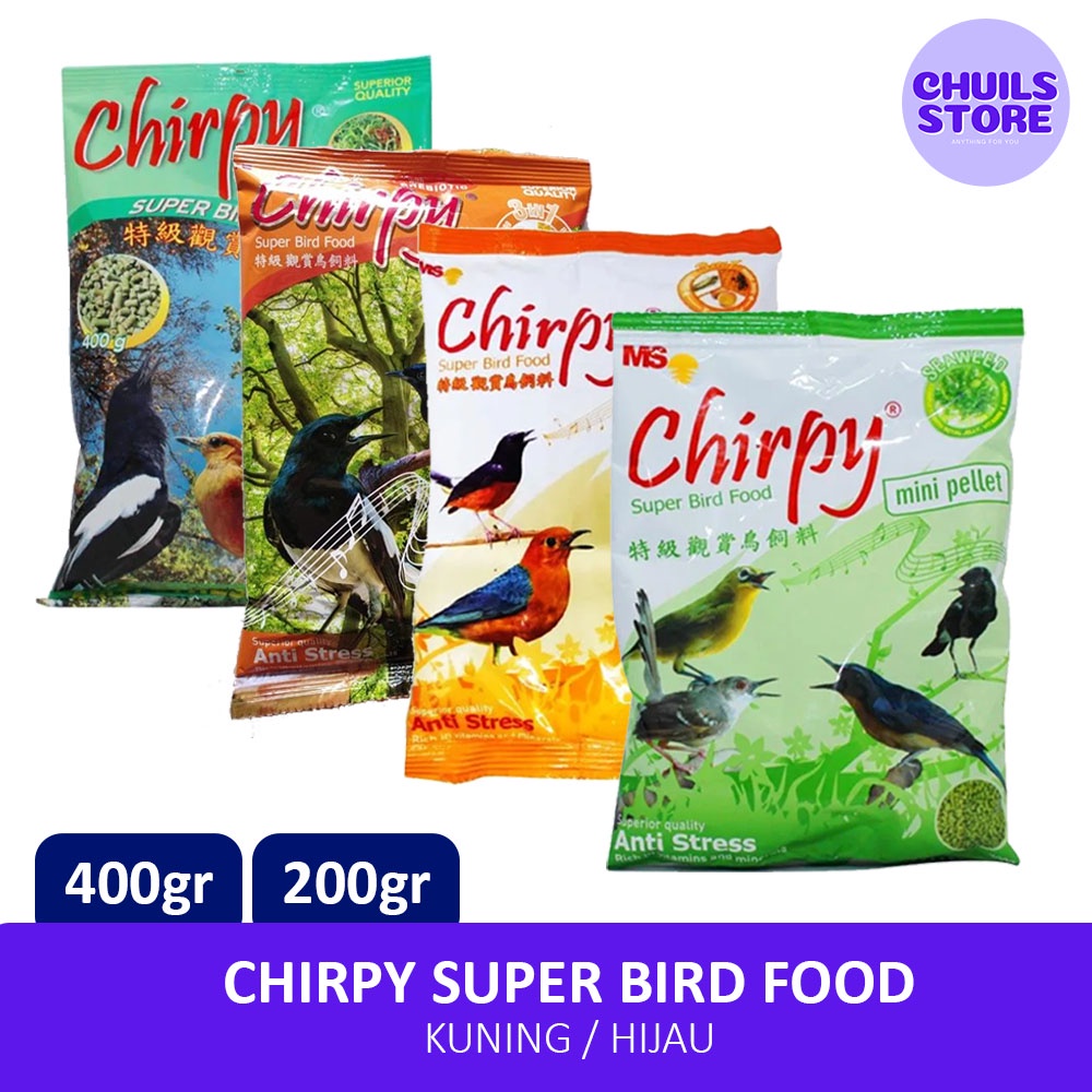 Jual Pakan Burung Chirpy Voer Pellet 3 IN 1 Seaweed Anti Stress Formula ...