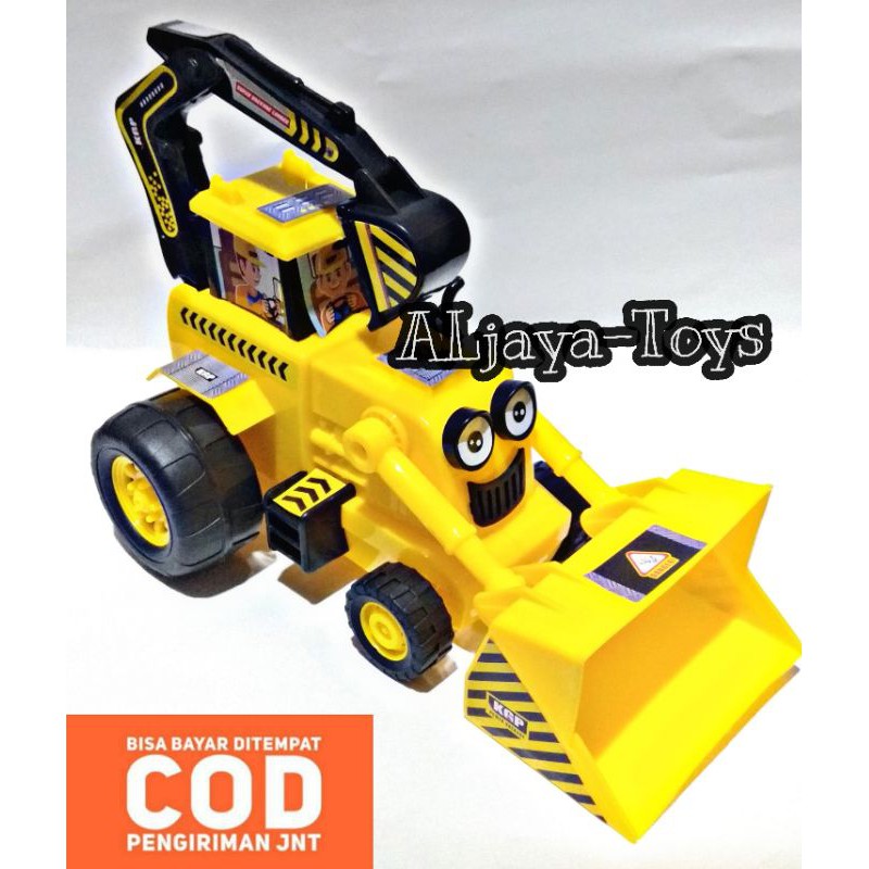 Jual Mainan Anak Mobil Traktor Bulldozer // Super Backhoe Loader Murah ...