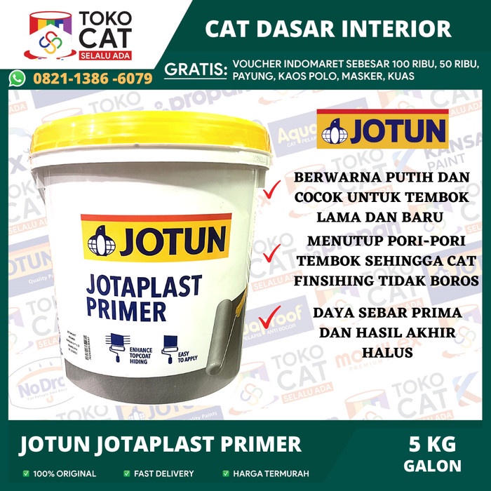 Jual CAT DASAR TEMBOK INTERIOR JOTUN JOTAPLAST PRIMER WARNA PUTIH 5KG ...