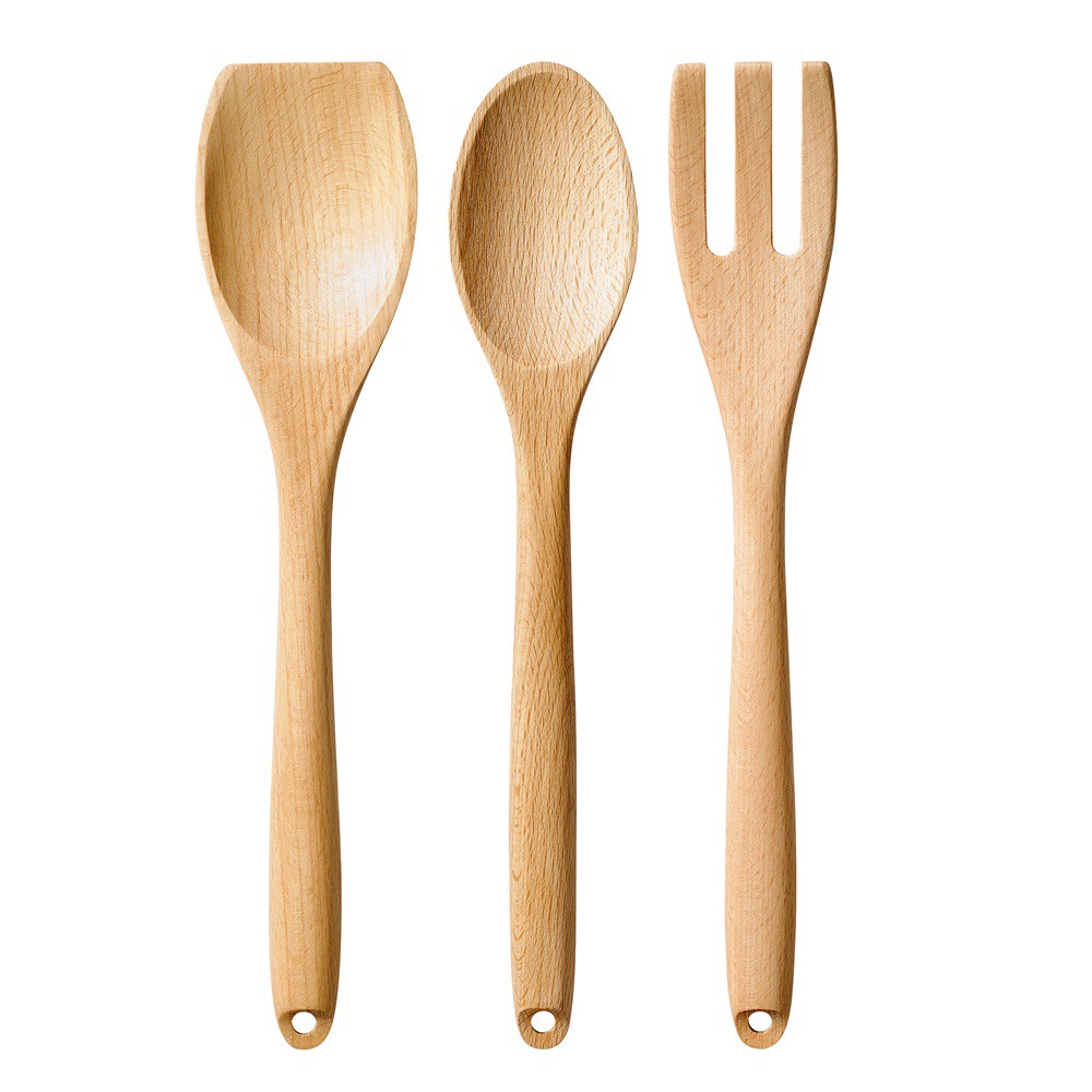 Jual Sendok Masak Kayu - Garpu Penggorengan - Sendok Sudip Kayu Anti ...