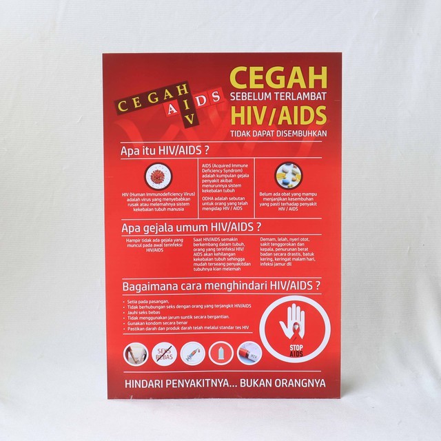 Jual Poster HIV AIDS, Poster Promkes Edukasi Cegah HIV AIDS Indonesia ...