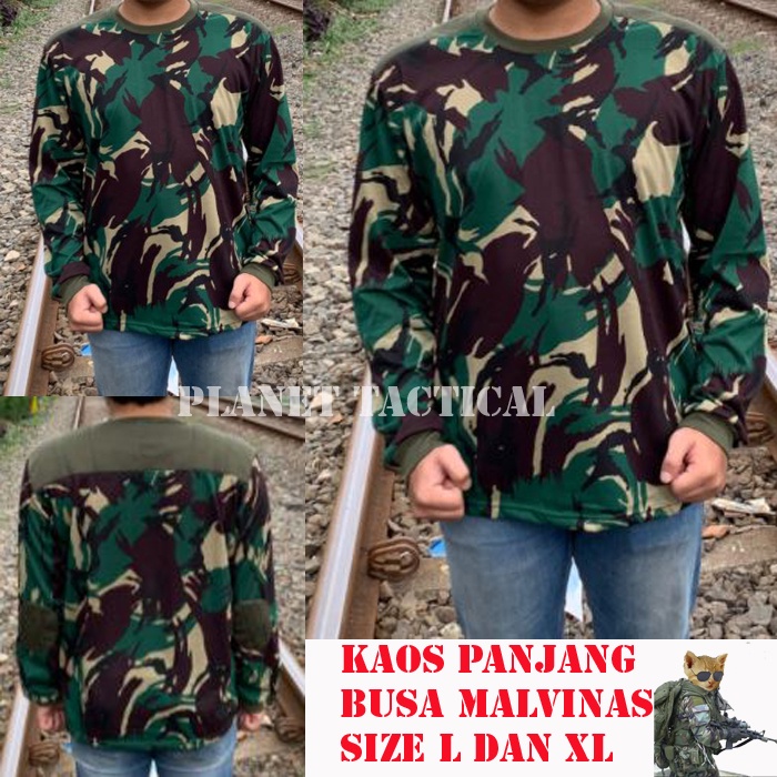 Jual KAOS LORENG MALVINAS PANJANG TNI AD | Shopee Indonesia