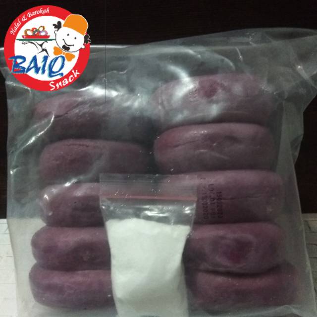 Jual Baiq Frozen Donat Ubi Ungu Frozen 600 gr 1 pack isi 10 pcs ...