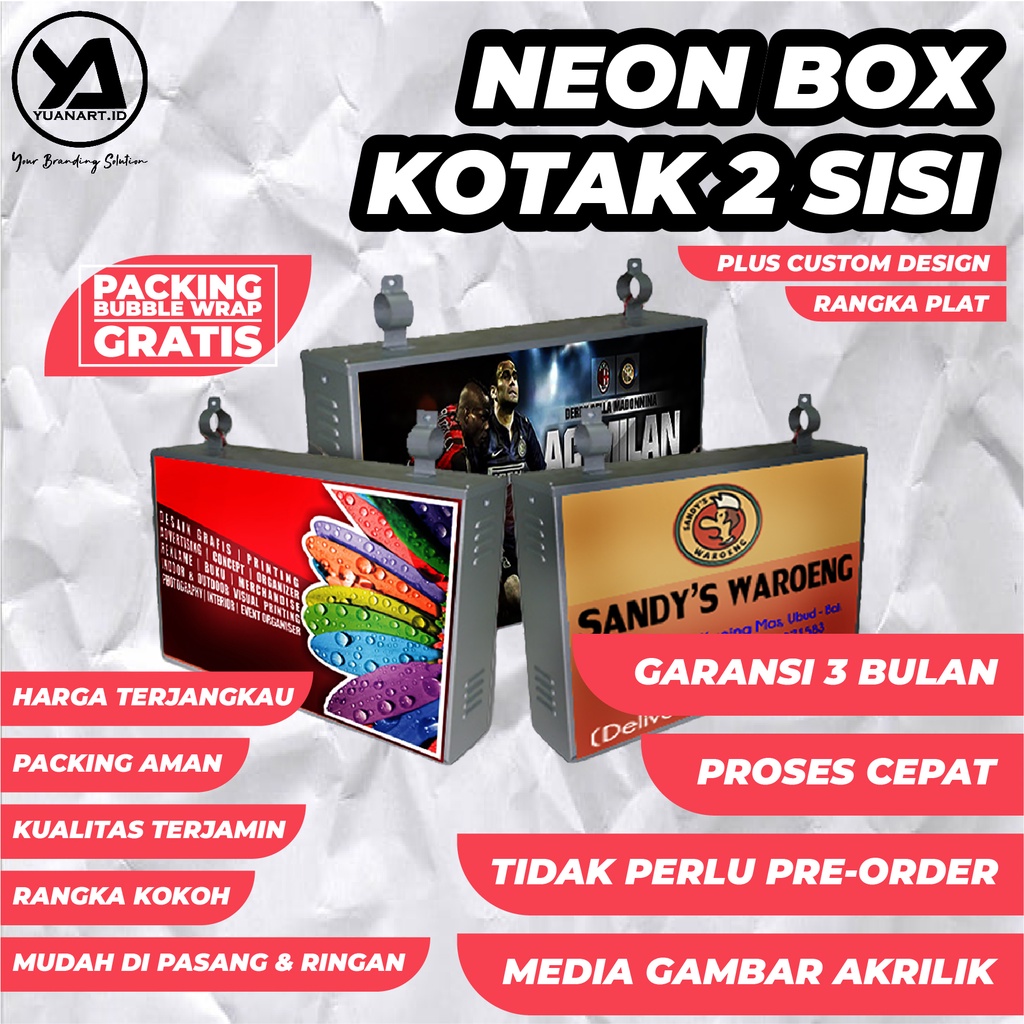 Jual NEON BOX ACRYLIC KOTAK MURAH | PAPAN NAMA MEDIA PROMOSI USAHA | LED SIGN | LAMPU BOK ...