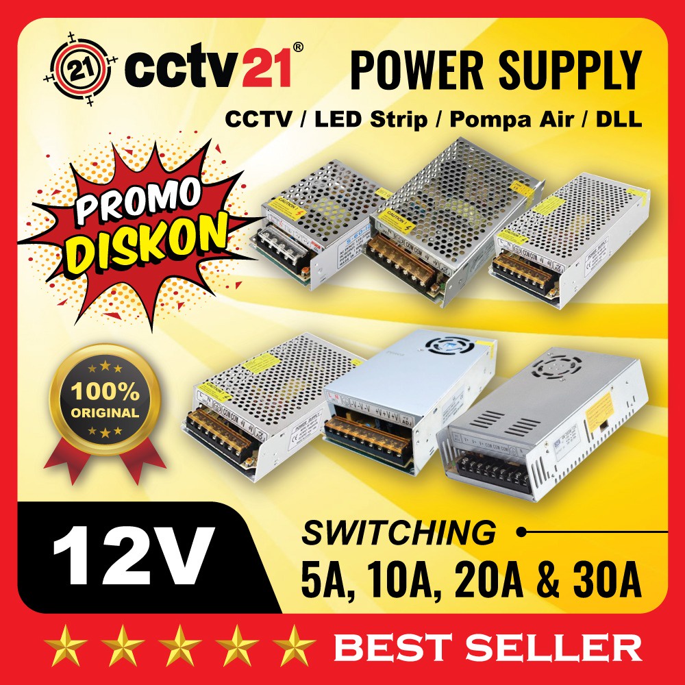 Jual Power Supply Adaptor Switching LED 12V Adaptor CCTV 12V 5A 10A 20A 30A | Shopee Indonesia