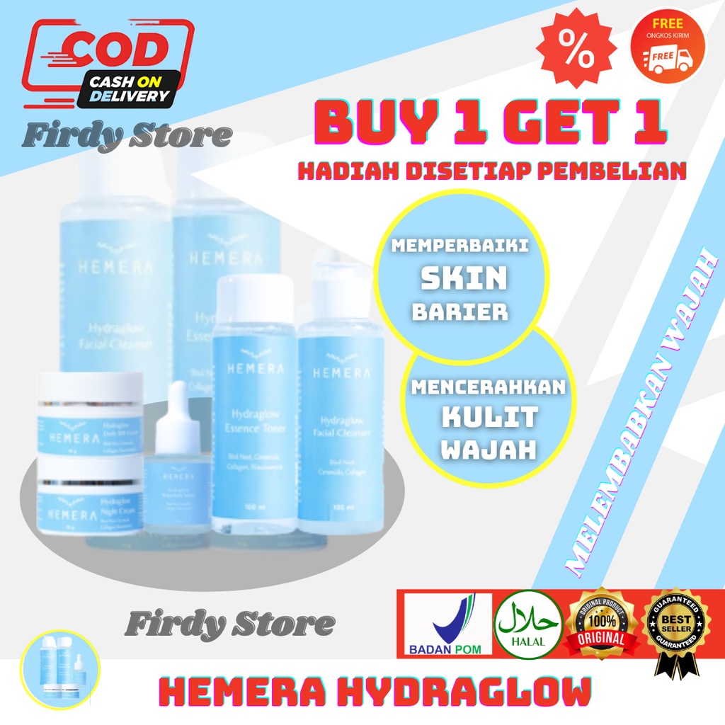 Jual Hemera Hydraglow Skincare Paket Memperbaiki Skin Barrier 5In1 Original A41 | Shopee Indonesia