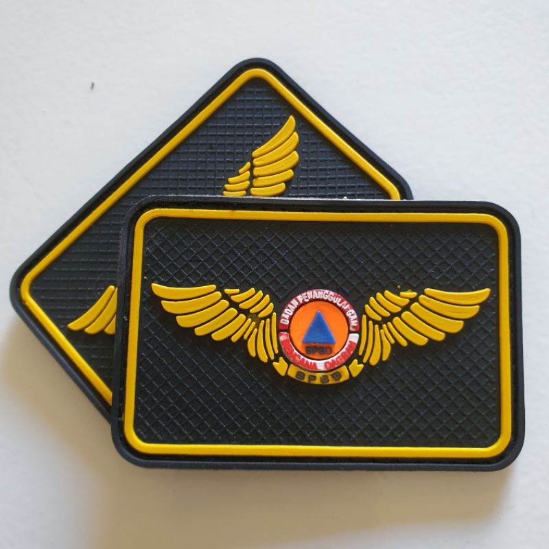 Jual PATCH RUBBER LOGO WINGS BPBD KOTAK/TIMSAR/RESCUE/TEMPELAN EMBLEM ...