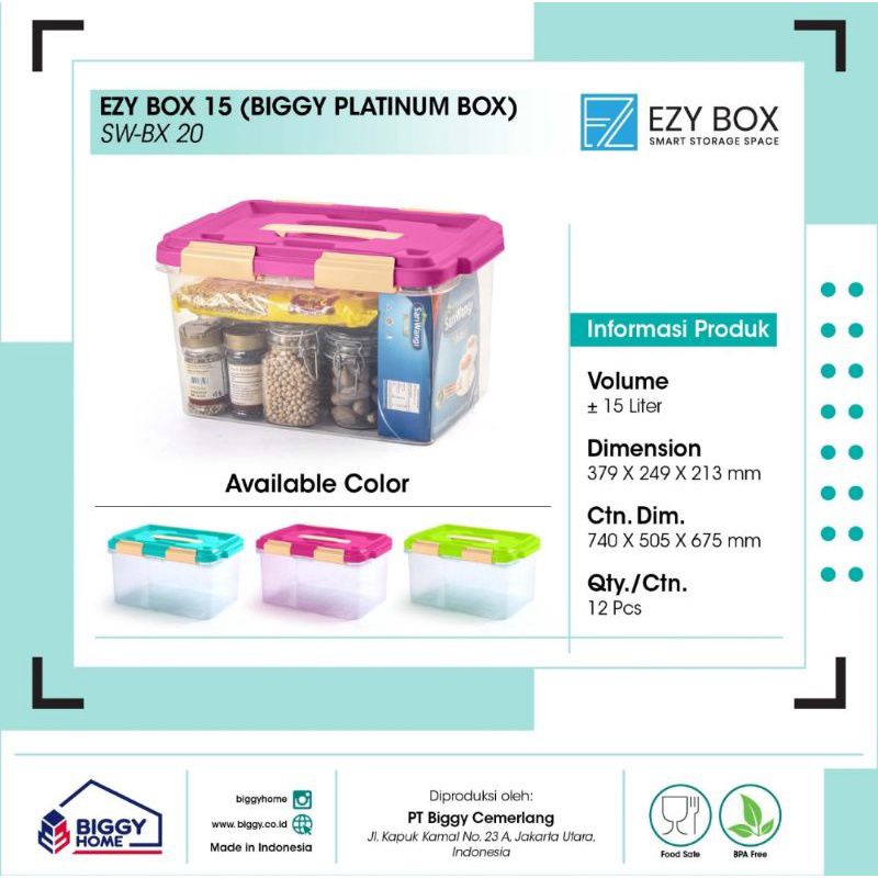 Jual EZY BOX CONTAINER 15 LITER Kontainer Rota Kotak Penyimpanan ...