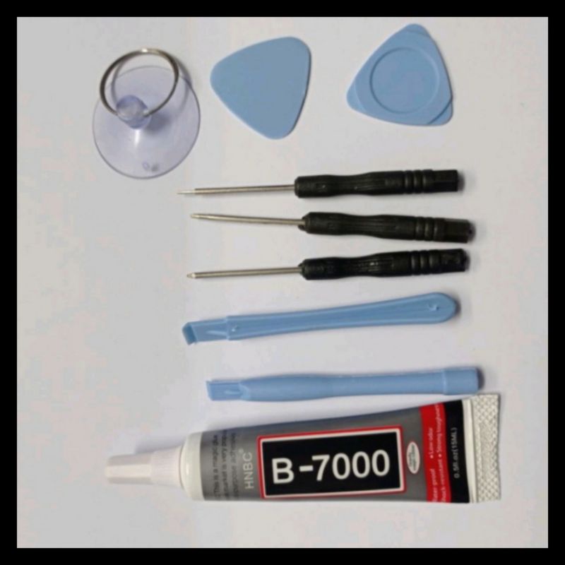 Jual Obeng Obeng Set Reparasi Android ALL Tipe 8 in 1 + Lem b7000 3 & 15 ML PLUS T7000 HITAM 15 ...