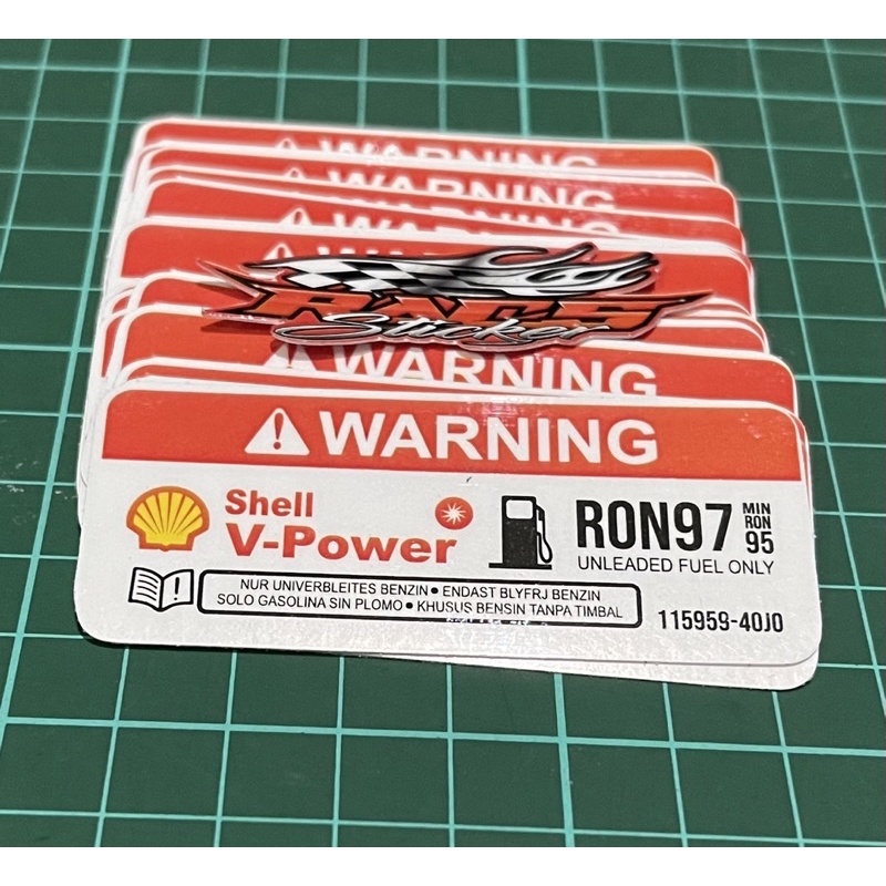 Jual Sticker Stiker Printing Cutting Warning Unleaded Fuel Only Shell ...